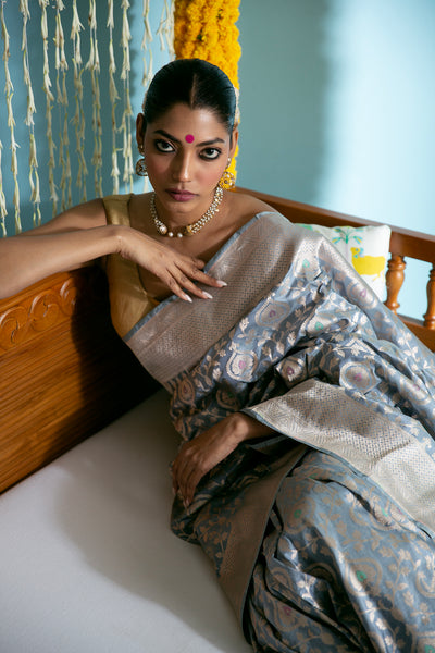 Waheeda Saree – Mint n' Oranges